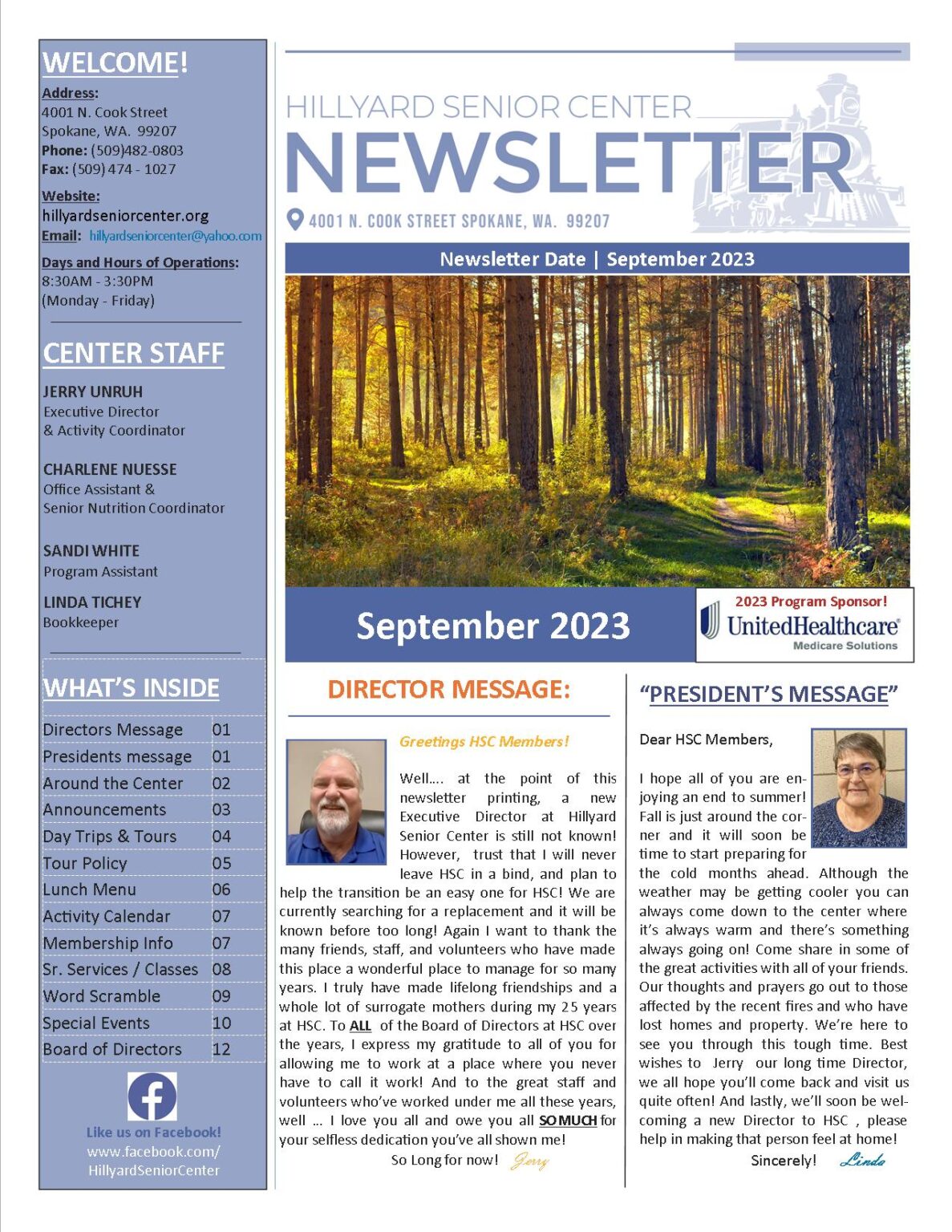 Newsletters – Hillyard Senior Center