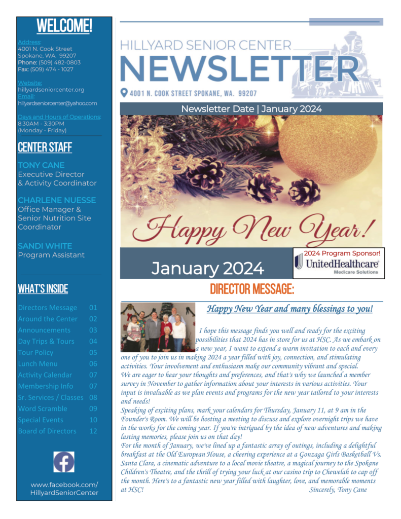 Newsletters - Hillyard Senior Center